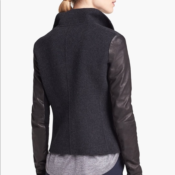 Vince | Jackets & Coats | Vince Wool Leather Funnel Neck Jacket Sz Xs ...
